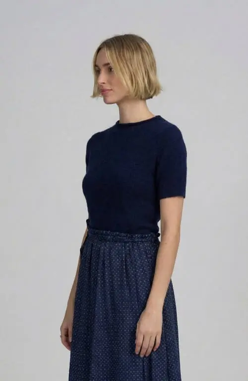 ELLE COLLECTION Moss Yarn Shell - Navy