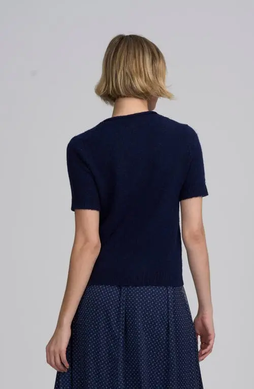 ELLE COLLECTION Moss Yarn Shell - Navy