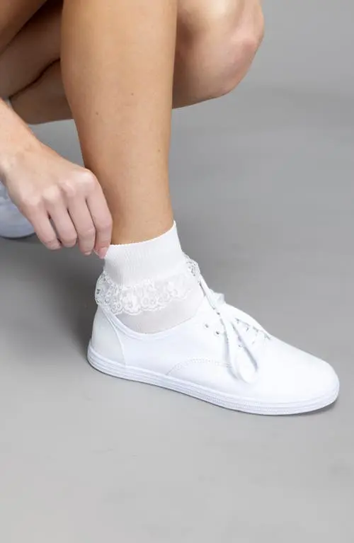 K BELL SOCKS Lace Trim Quarter Socks 2 Pack