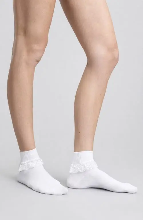 K BELL SOCKS Lace Trim Quarter Socks 2 Pack