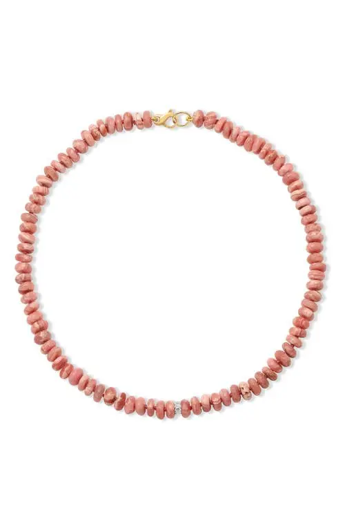 Adina Reyter Rhodochrosite And Diamond Necklace - Pink