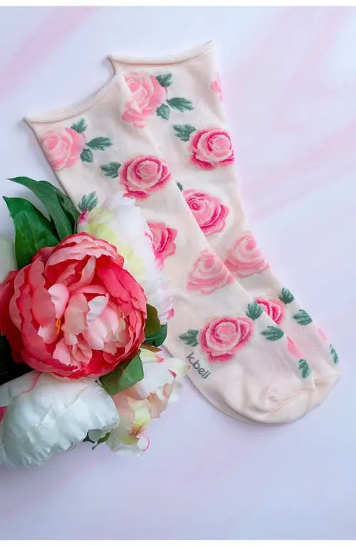 K BELL SOCKS Rose Blooms 2-pack Crew Socks