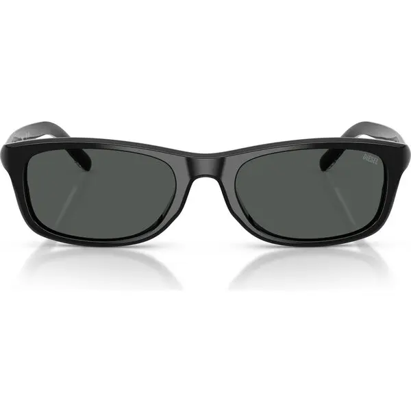 DIESEL® Rectangular Full Rim Sunglasses - Solid Black/solid Black