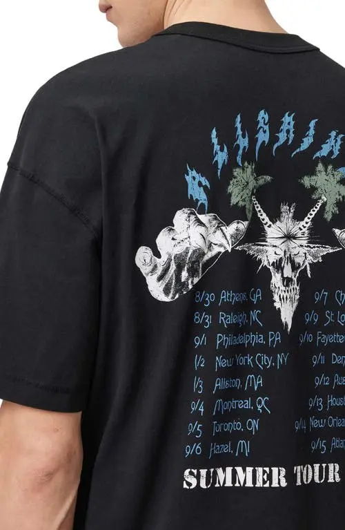 ALLSAINTS Palm Ripper Graphic T-shirt - Washed Black