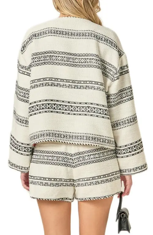 English Factory Stripe Tweed Cardigan
