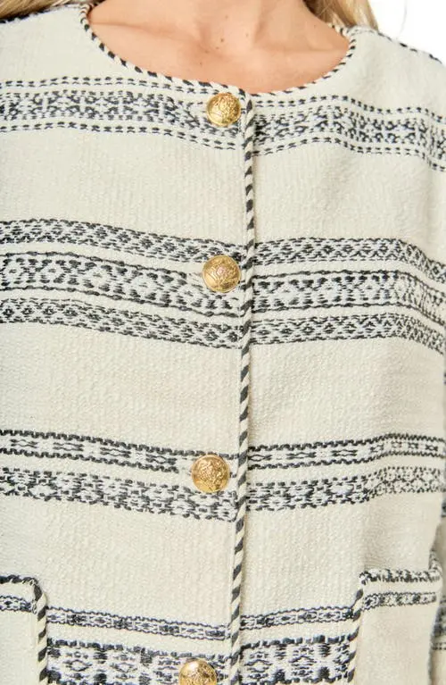 English Factory Stripe Tweed Cardigan