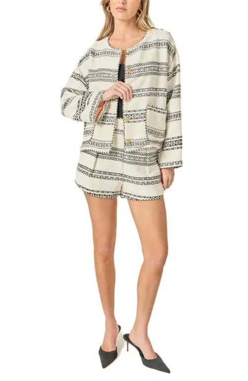 English Factory Stripe Tweed Cardigan