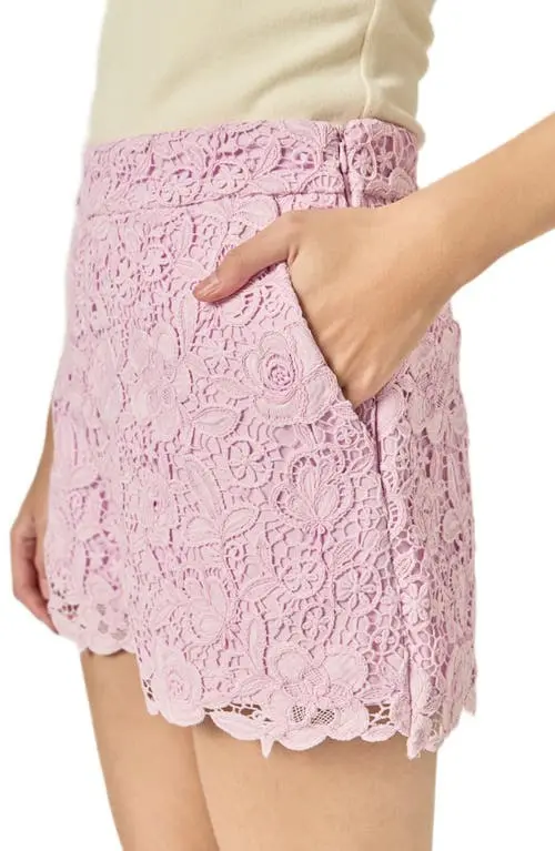 English Factory Guipure Lace High-waist Shorts