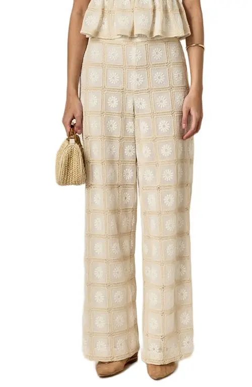 English Factory The Bria Crochet Pants - Natural