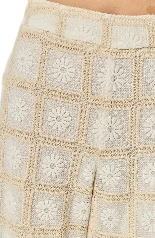 English Factory The Bria Crochet Pants - Natural