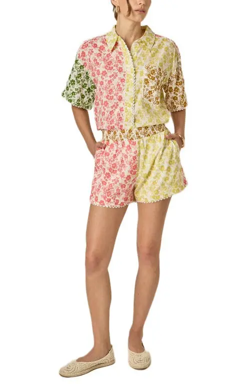 English Factory Colorblock Print Shorts