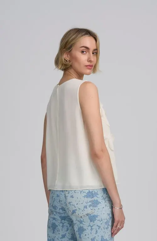 ELLE COLLECTION Floral Appliqué Shell - Blush