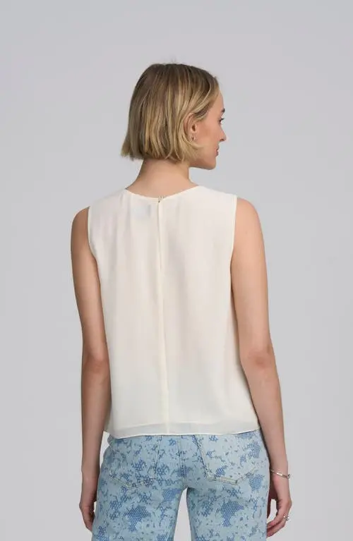 ELLE COLLECTION Floral Appliqué Shell - Blush