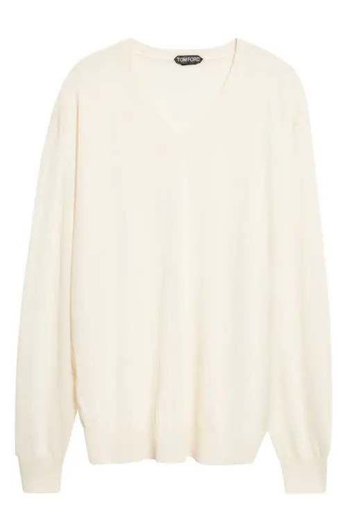 TOM FORD Cashmere V-neck Sweater - Cream White