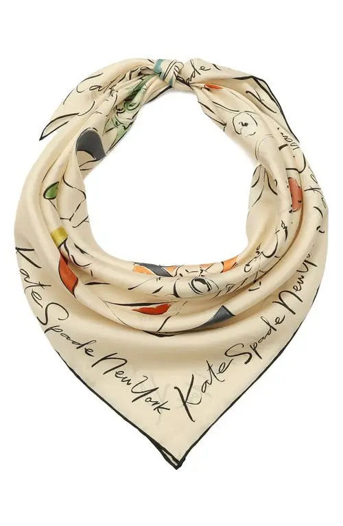Kate Spade New York New York Dream Silk Square Scarf - Ivory Multi