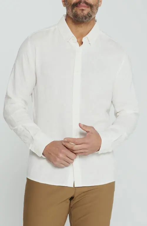 7 Diamonds Oasis Linen Blend Button-up Shirt - White