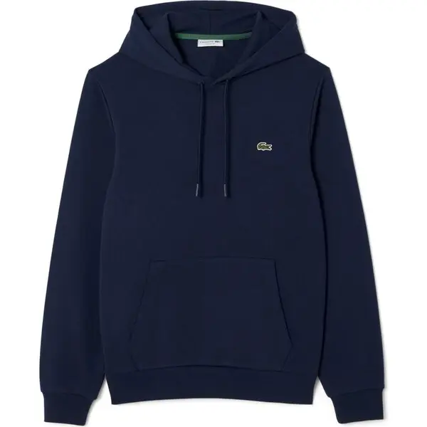 Lacoste Cotton Fleece Pullover Hoodie - Navy Blue