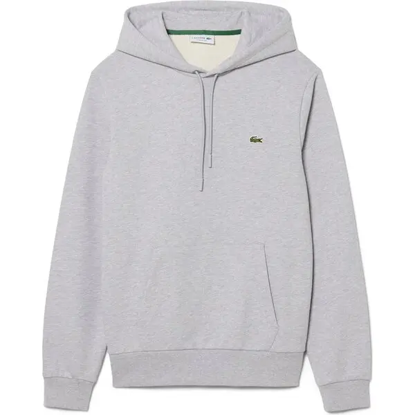 Lacoste Cotton Fleece Pullover Hoodie - Silver Chine