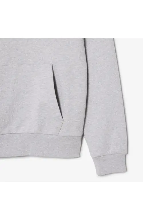 Lacoste Cotton Fleece Pullover Hoodie - Silver Chine