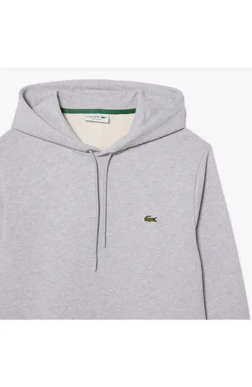 Lacoste Cotton Fleece Pullover Hoodie - Silver Chine