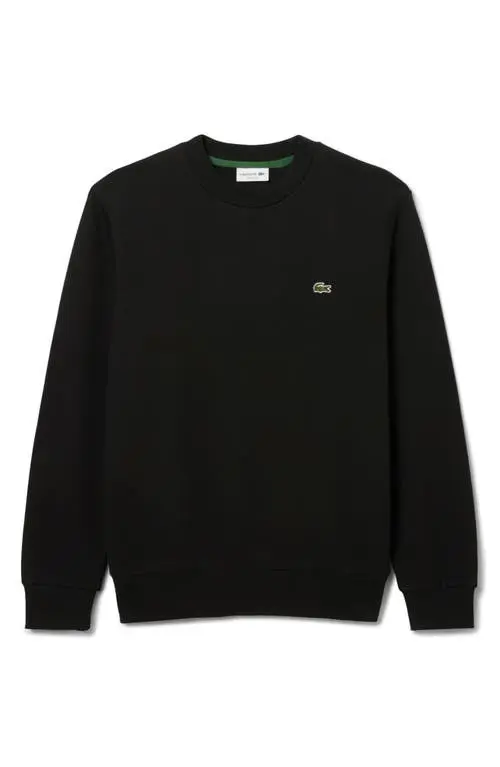 Lacoste Cotton Fleece Crewneck Sweatshirt - Black
