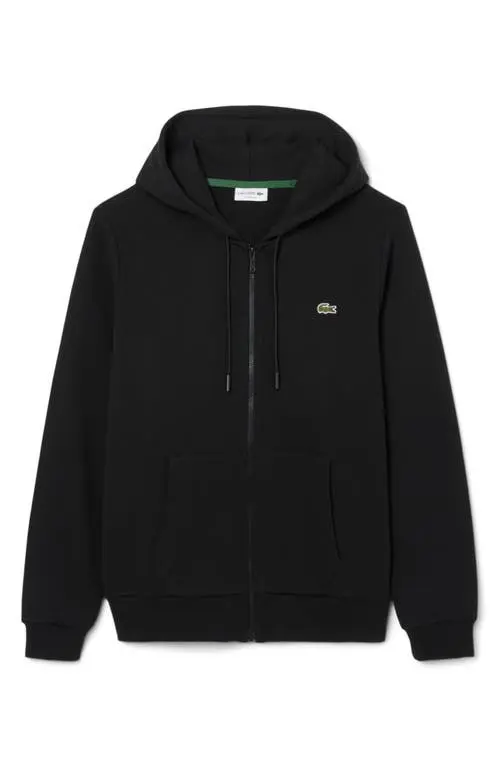 Lacoste Cotton Fleece Zip Hoodie - Black