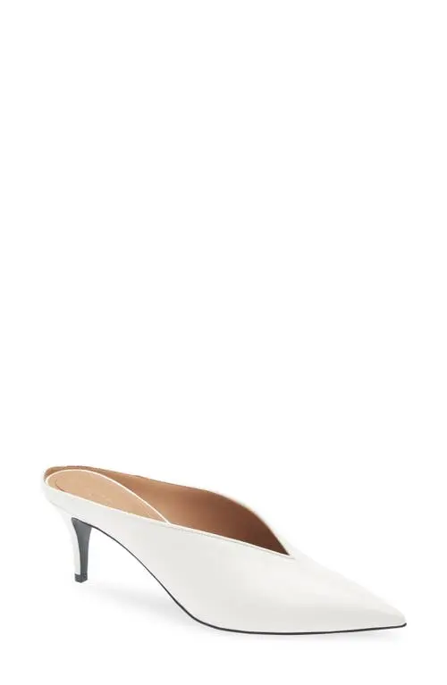 Stella McCartney Brushed Pointed Toe Mule Pump - White