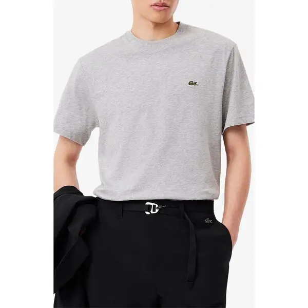 Lacoste Cotton Crewneck T-shirt - Silver Chine