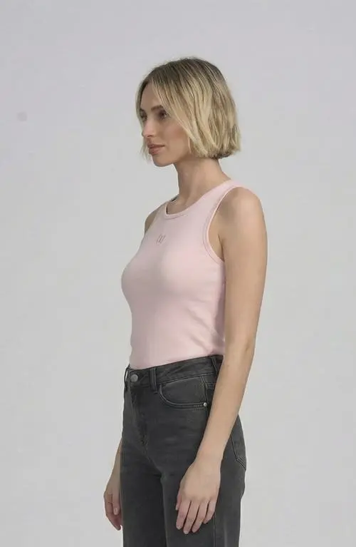 ELLE COLLECTION Logo Tank Two Pack - Blue/pink