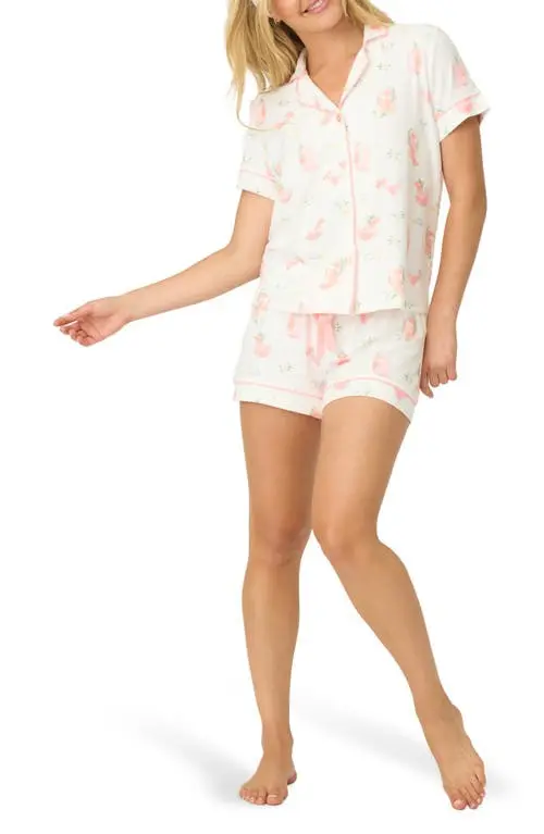 PJ Salvage Paloma Mama Short Pajamas & Headband Set - Ivory