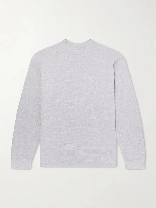 ORSLOW Waffle-knit Cotton-blend Long Sleeve T-shirt