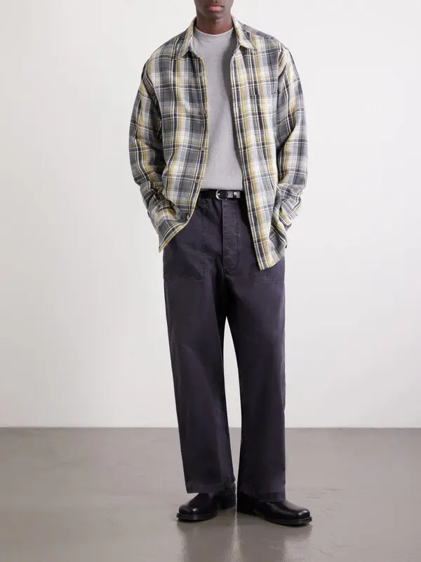 ORSLOW Waffle-knit Cotton-blend Long Sleeve T-shirt