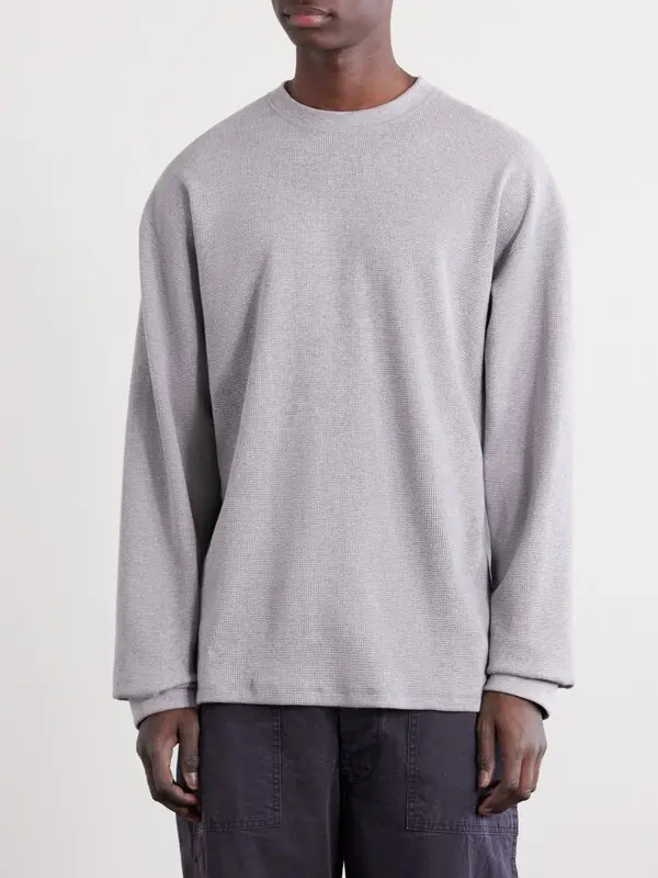 ORSLOW Waffle-knit Cotton-blend Long Sleeve T-shirt