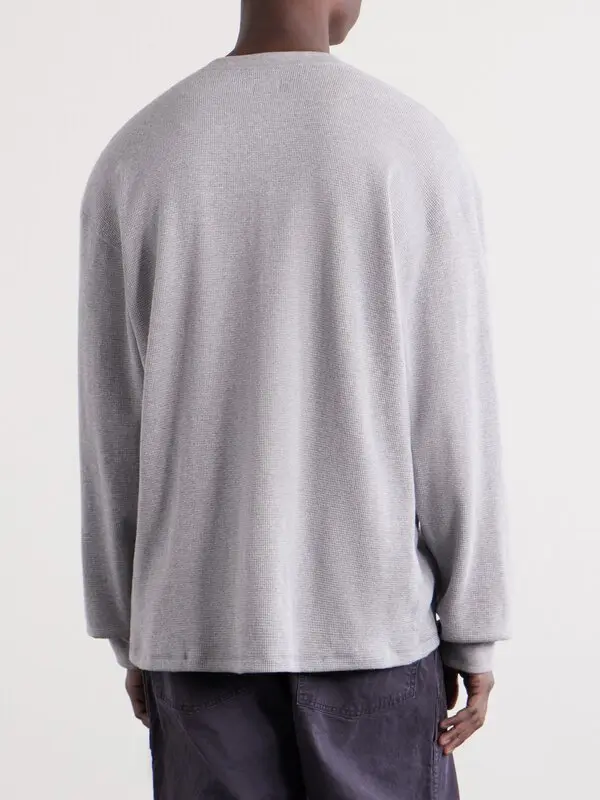 ORSLOW Waffle-knit Cotton-blend Long Sleeve T-shirt