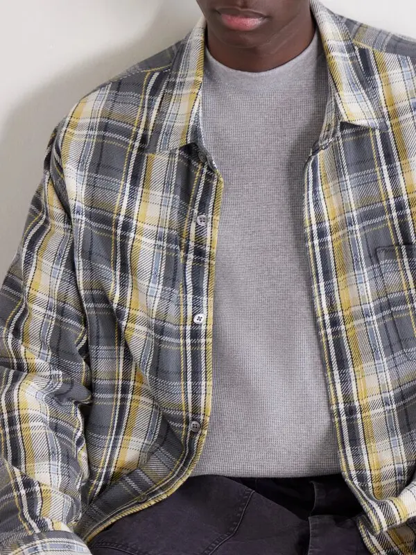 ORSLOW Waffle-knit Cotton-blend Long Sleeve T-shirt