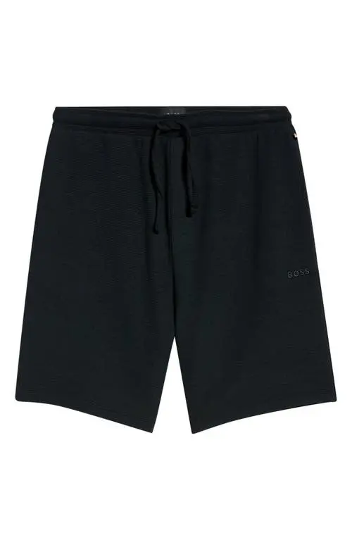 BOSS Ribbed Pajama Shorts - Black
