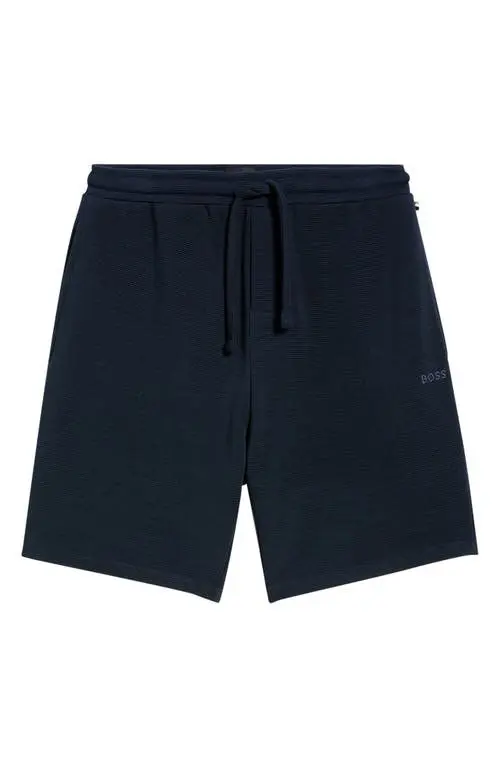 BOSS Ribbed Pajama Shorts - Dark Blue
