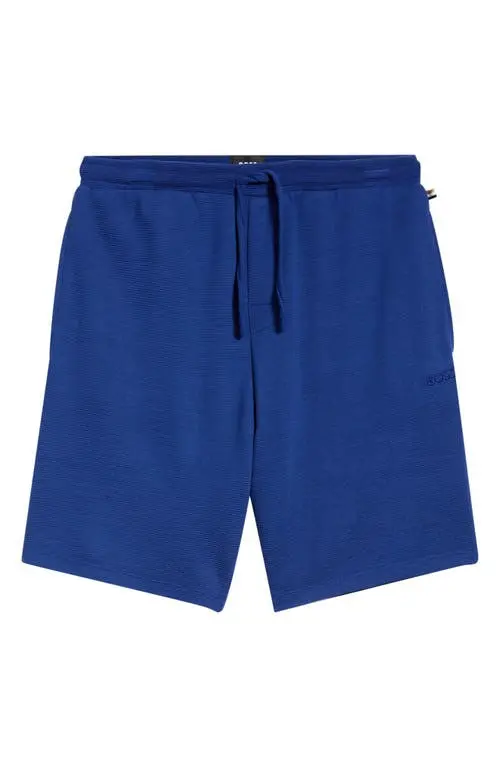 BOSS Ribbed Pajama Shorts - Medium Blue