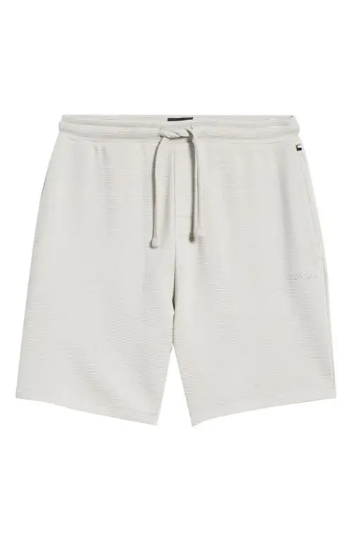 BOSS Ribbed Pajama Shorts - Open Grey