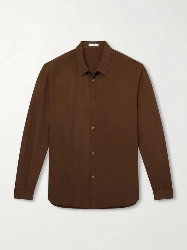 ATON Cotton And Silk-blend Shirt