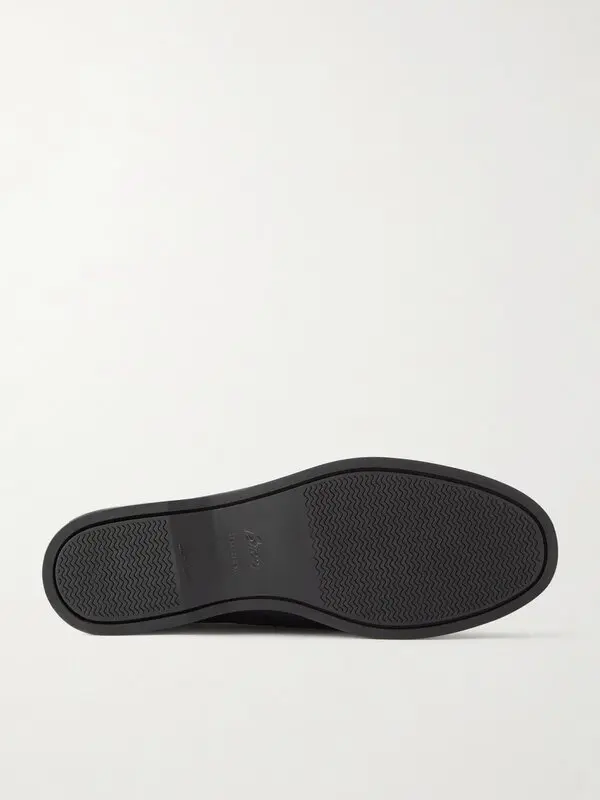 Brioni Leather Boat Shoes - Black