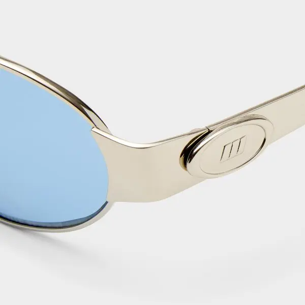 Le Specs Frostbite Oval Sunglasses - Silver Blue