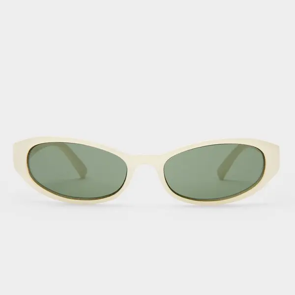 Le Specs Popalicious Oval Sunglasses - Pearl Ivory