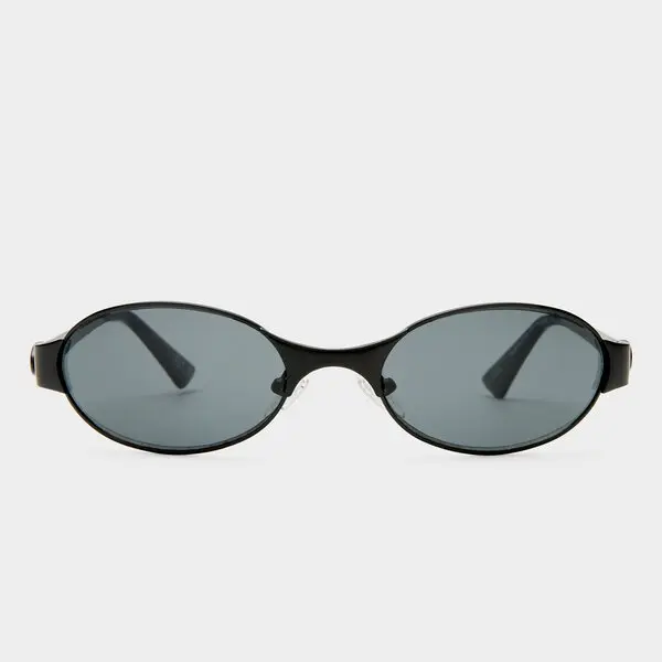 Le Specs Frostbite Oval Sunglasses - Matte Black