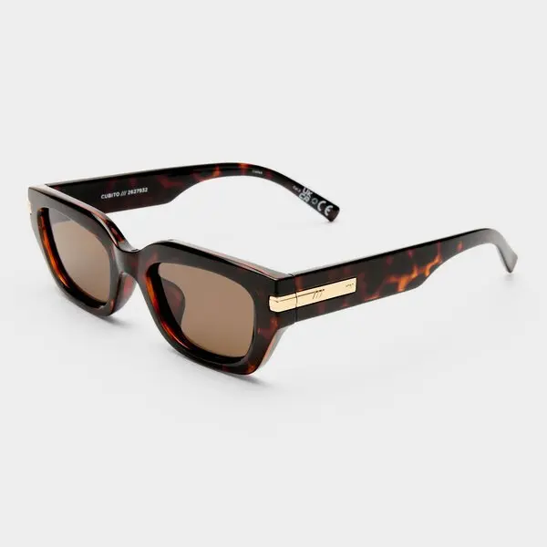 Le Specs Cubito Square Frame Sunglasses - Tort