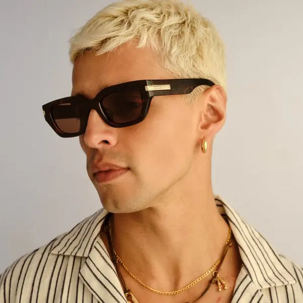 Le Specs Cubito Square Frame Sunglasses - Tort