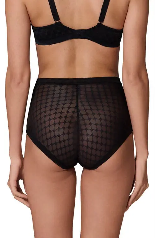 Simone Perele Plume Embroidered Shaping Briefs - Black