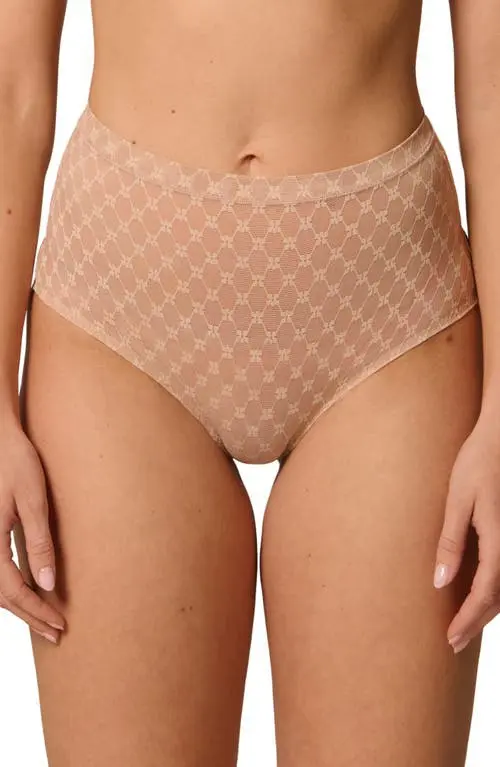 Simone Perele Plume Embroidered Shaping Briefs - Peau Rose