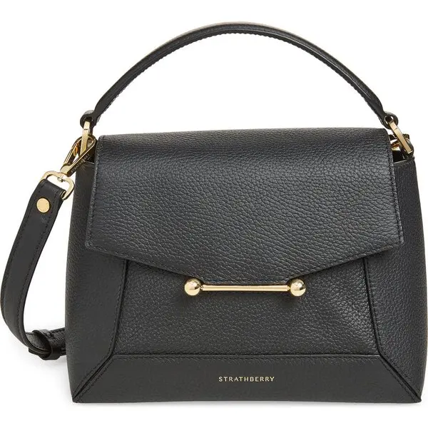 Strathberry Mosaic Leather Top Handle Bag - Black