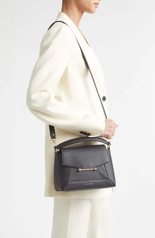 Strathberry Mosaic Leather Top Handle Bag - Black